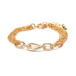 Luxenter Armband mit funkelnden Zirkonia-Steinen, 18 Karat Gelbgold-Finish &ndash; Hidvis