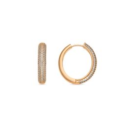 Luxenter Ohrringe mit 18-kar&auml;tiger Gelbgold-Finish und funkelnden Zirkonia-Steinen &ndash; Mapris