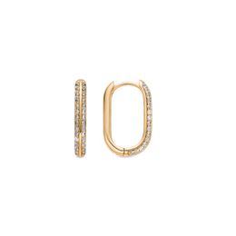 Luxenter Ohrringe mit 18 Karat Gelbgold-Finish und Brillantstrahl-Zirkonia &ndash; Moer