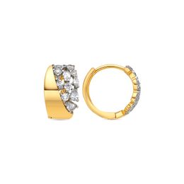 Luxenter Ohrringe mit 18-kar&auml;tiger Gelbgold-Oberfl&auml;che und funkelnden Zirkonia-Steinen &ndash; Yaoti