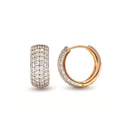 Luxenter Ohrringe mit Brillanz-Zirkonia, 18 Karat Gelbgold-Finish &ndash; Saniko