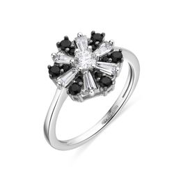 Luxenter 925 Sterlingsilber und Onyx Zirkonia Ring mit Rhodium - Lorush
