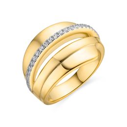 Luxenter Ring aus 925er Sterlingsilber und Zirkonia mit 18 Karat Gold-Finish &ndash; Makho