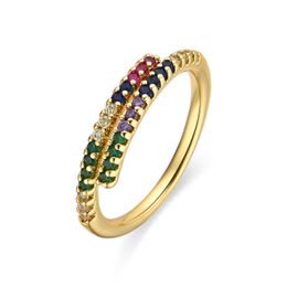 Luxenter Ring mit Multicolour Zirkonia 18k Gold Finish - Tazel