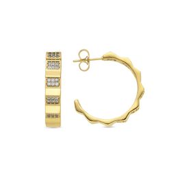 Luxenter Ohrringe mit 18-kar&auml;tiger Gelbgold-Finish und funkelnden Zirkonia-Steinen &ndash; Yadio