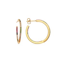 Luxenter Ohrringe mit gl&auml;nzendem Zirkonia 18k goldfarben - Firmou