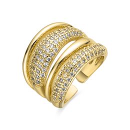 Luxenter Ring mit gl&auml;nzendem 18k Gold Finish Zirkonia - Merima