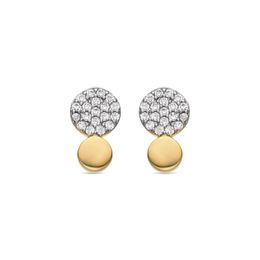 Luxenter Ohrringe mit gl&auml;nzenden Zirkonia 18k Gold Finish - Gudpe