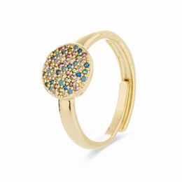 Luxenter Ring mit Multicolour Zirkonia aus 18K Gelbgold - Cuix