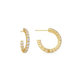 Luxenter Ohrringe mit gl&auml;nzendem 18k Gold Finish Zirkonia - Chenfa