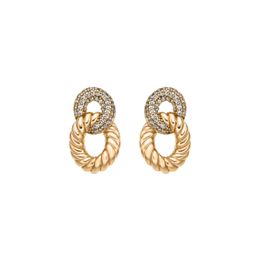 Luxenter Ohrringe mit 18-kar&auml;tiger Gelbgold-Finish und Zirkonia-Brillanten &ndash; Ramcall