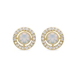 Luxenter Ohrringe mit gl&auml;nzendem Zirkonia 18k Gold Finish - Riashe