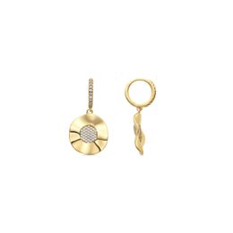 Luxenter Ohrringe mit gl&auml;nzenden Zirkonia 18k Gold Finish - Delim