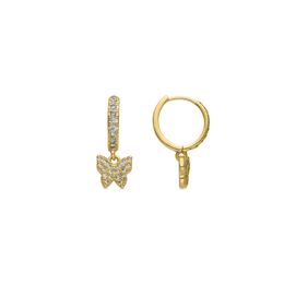 Luxenter Ohrringe mit gl&auml;nzenden Zirkonia 18k Gold Finish - Thai
