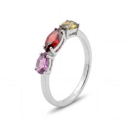 Luxenter-Ring aus Metalllegierung und mehrfarbigem Zirkonium, verarbeitet mit Rhodium - Prazma
