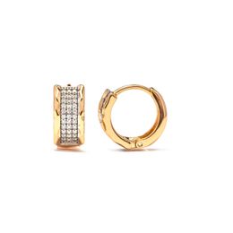 Luxenter Ohrringe mit funkelnden Zirkonia-Steinen, 18 Karat Gelbgold-Finish &ndash; Jurek