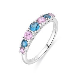 Luxenter-Ring aus Metalllegierung und mehrfarbigem Zirkonia mit Rhodium - Zebe