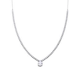 Luxenter Sterling Silber 925 Halskette mit rhodiniertem Brillant Zirkonia - Guoi