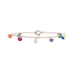 Luxenter, Rolcon-Armband aus 925er Sterlingsilber und mehrfarbigen Zirkonen mit 18K Ros&eacute;vergoldung