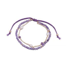 Luxenter Armreif, aus Metalllegierung und Amethystzirkonia 18K vergoldet