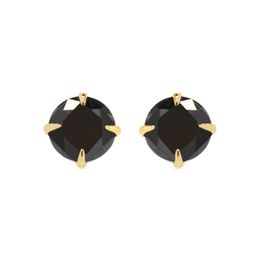 Luxenter Ohrringe, 925er Sterlingsilber und 18K vergoldeter Onyx Zirkonia