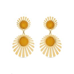 Luxenter Orange Kristall Ohrringe in 18k Gelbgold - Zuxia