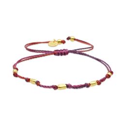 Luxenter-Armband aus Legierungsmetall und lila Baumwolle, gefertigt in 18-karat-Gelbgold &ndash; Buawe