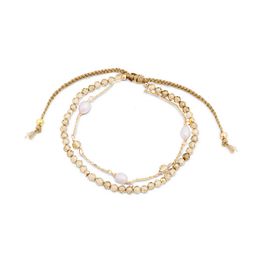 Luxenter-Armband, Metalllegierung mit champagnerfarbenen Zirkonia, 18K vergoldet
