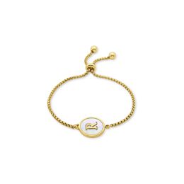 Luxenter-Armband aus wei&szlig;em Perlmutt in 18 Karat Gelbgold - Alphabet
