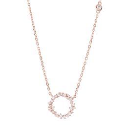 Luxenter, Thilak-Halskette aus 925er Sterlingsilber und gl&auml;nzenden Zirkonen mit 18K ros&eacute;vergoldetem Finish