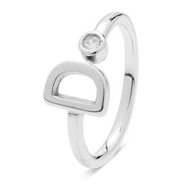 Luxenter 925 Sterling Silber Ring mit rhodiniertem Brillant Zirkonia - Alphabet