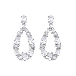 Luxenter 925 Sterling Silber und Rhodium plattierte Brillant Zirkonia Ohrringe - Madne