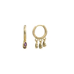 Luxenter Amethyst-Zirkonia-Ohrringe aus 18k Gelbgold - Atzul