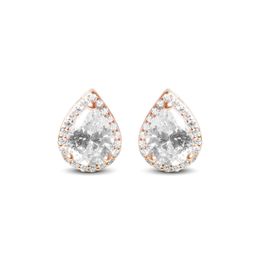 Luxenter Ohrringe, Theli aus 925er Sterlingsilber und gl&auml;nzender Zirkonia mit 18K Ros&eacute;gold plattiert
