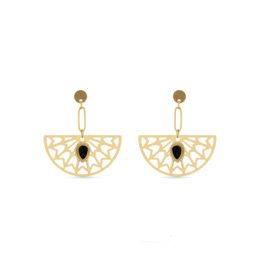 Luxenter Onyx-Ohrringe aus 18 Karat Gelbgold - Tawa
