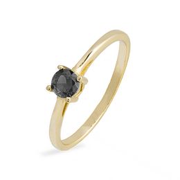 Luxenter Ring aus 925er Sterlingsilber mit Onyx-Zirkonia in 18K Gelbgold - Otieno