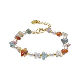 Luxenter-Armband aus 18-karat-Gelbgold und mehrfarbigem Naturstein &ndash; Wenfa
