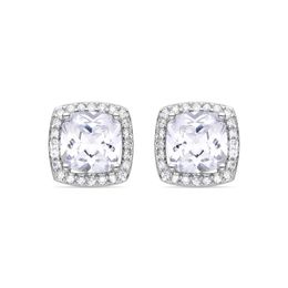 Luxenter Rhodium plattierte Brillant Zirkonia Ohrringe - Derlim