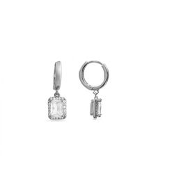 Luxenter Rhodium plattierte Brillant Zirkonia Ohrringe - Silya