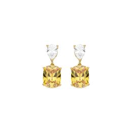 Luxenter Sterling Silber 925 Ohrringe mit Padparadscha in 18K Gelbgold - Himal