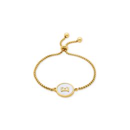 Luxenter-Armband aus wei&szlig;em Perlmutt in 18 Karat Gelbgold - Alphabet