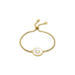 Luxenter-Armband aus wei&szlig;em Perlmutt in 18 Karat Gelbgold - Alphabet