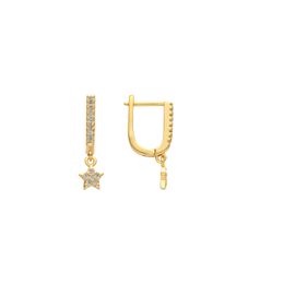 Luxenter Ohrringe mit 18 Karat Gelbgold-Finish und Brillanz-Zirkonia &ndash; Sasai
