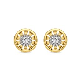 Luxenter Ohrringe mit 18 Karat Gelbgold-Finish und funkelnden Zirkonia-Steinen &ndash; Guhux