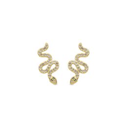 Luxenter Ohrringe mit 18 Karat Gelbgold-Finish und funkelnden Zirkonia-Steinen &ndash; Norra