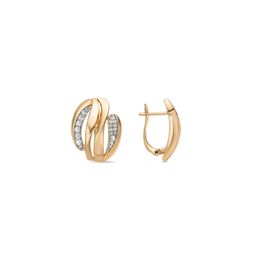 Luxenter Ohrringe mit 18-kar&auml;tiger Gelbgold-Finish und Brillantstrass &ndash; Balik