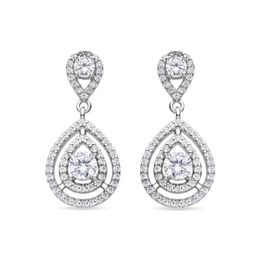 Luxenter 925 Sterling Silber und Rhodium plattierte Brillant Zirkonia Ohrringe - Yssyl