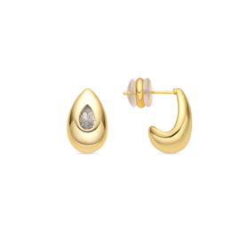 Luxenter Ohrringe mit 18 Karat Gelbgold-Finish und funkelnden Zirkonia-Steinen &ndash; Garai
