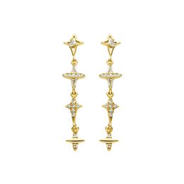 Luxenter Ohrringe aus 925er Sterlingsilber mit funkelnden Zirkonia-Steinen, 18 Karat Gold-Finish &ndash; Holis