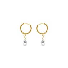 Luxenter Ohrringe aus 925er Sterlingsilber mit funkelnden Zirkonias in 18K Gelbgold - Arinor